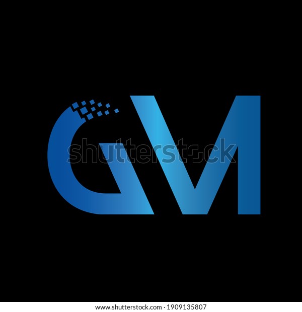 Gm Letter Tech Logo Design Stock Vector (Royalty Free) 1909135807 ...