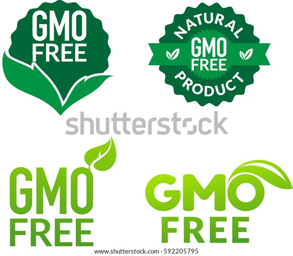 Gmo Free Non Gmo food labels for products packaging. White text vector ...