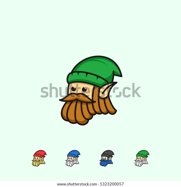 Gnome Logo Template Color Option Line Stock Vector (Royalty Free ...