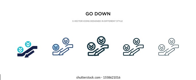 Go Down Icon Different Style Vector Stock Vector (Royalty Free ...