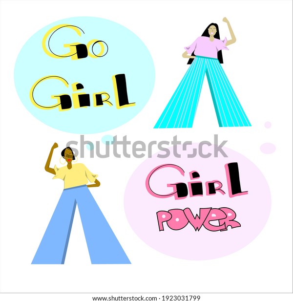 Go Girl Vector Poster Girl Power Stock Vector (Royalty Free) 1923031799 ...