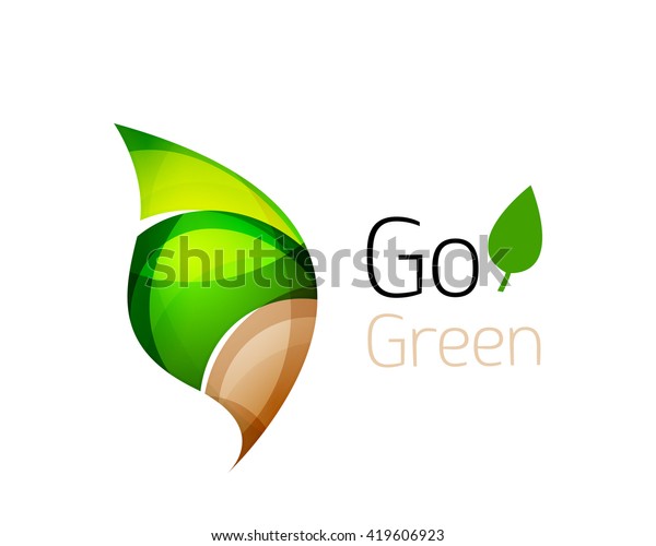 Go Green Abstract Nature Logo Vector Stock Vector (Royalty Free) 419606923