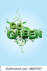 Go Green Campaign Poster Stock Vector (Royalty Free) 68457457 ...