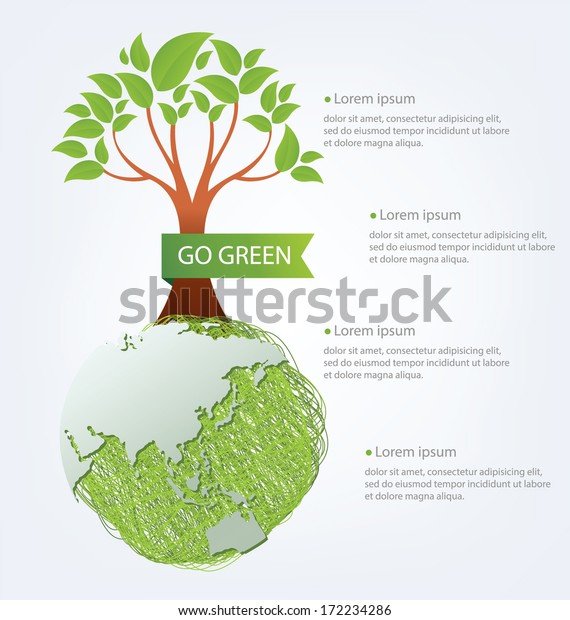 Go Green Concept Save World Vector Stock Vector (Royalty Free) 172234286