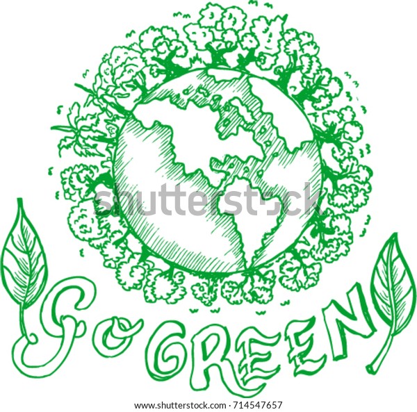 Go Green Concept Sketch Stock Vector (Royalty Free) 714547657 ...