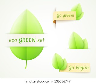 Go Green Eco Labels Set Eps10 Stock Vector (Royalty Free) 136856747 ...