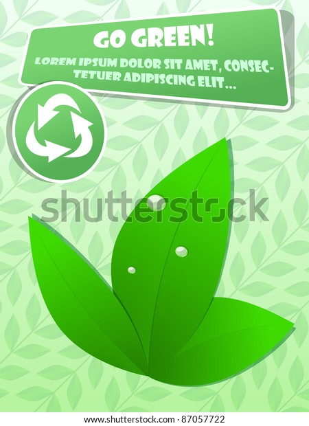 Go Green Flyer Design Stock Vector (Royalty Free) 87057722 | Shutterstock
