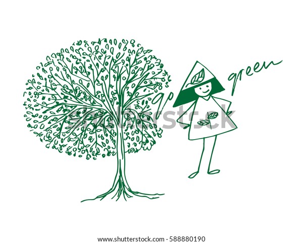 Go Green Hand Drawing Illustration Stock Vector (Royalty Free ...
