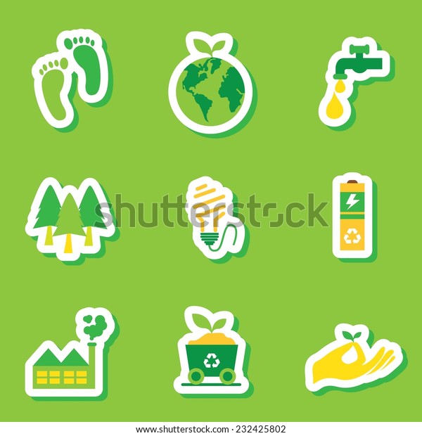 Go Green Icons Set Stock Vector (Royalty Free) 232425802 | Shutterstock