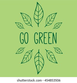 Go Green Leaves Vector Background: vector de stock (libre de regalías ...