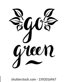 Go Green Lettering Vector Isolated On Stock Vector (Royalty Free ...