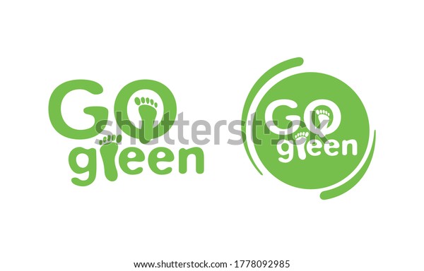 Go Green Motivation Stamp Human Footprints Stock Vector (Royalty Free ...