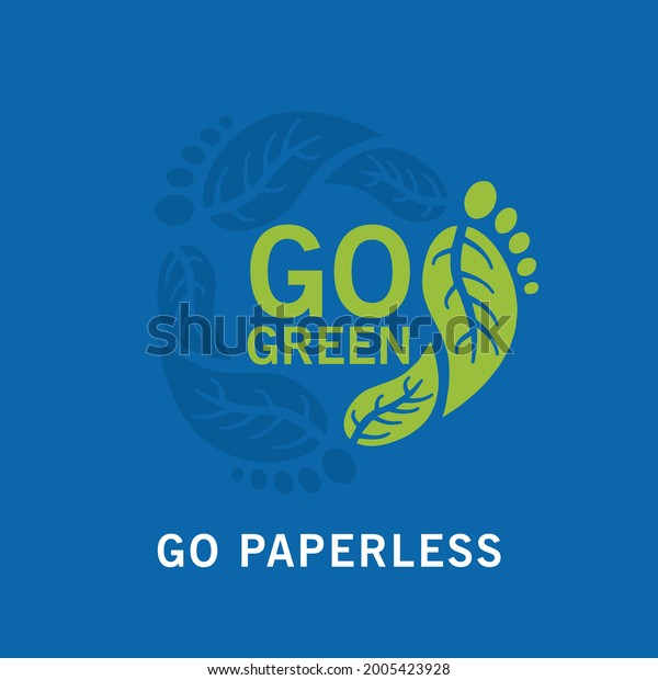 Go Green Go Paperless Poster Design Stock Vector (Royalty Free ...