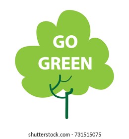 Go Green Plant Tree Vector Illustration Stock Vector (Royalty Free ...
