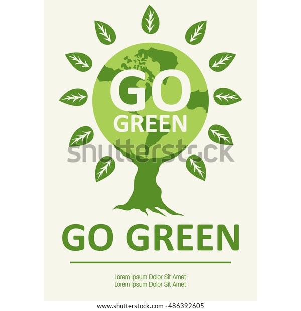 Go Green Poster Campaign 스톡 벡터(로열티 프리) 486392605