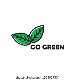 Go Green Simple Leaf Logo Design Stock Vector (Royalty Free) 1533929534 ...