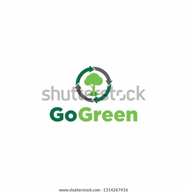 Go Green Tree Logo Template Stock Vector (Royalty Free) 1314267416 ...