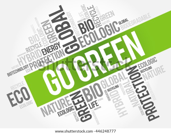 Go Green Word Cloud Conceptual Green Stock Vector (Royalty Free ...
