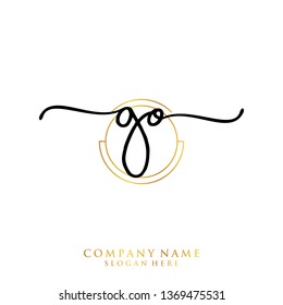 Go Initial Handwriting Logo Template Stock Vector (Royalty Free ...