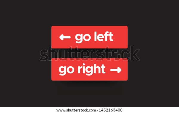 Go Left Right Arrows Opposite Directions Stock Vector (Royalty Free ...