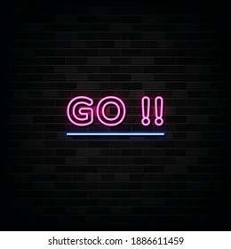 Go Neon Signs Vector Design Template Stock Vector (Royalty Free ...