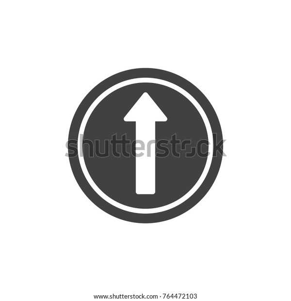 Go Straight Road Sign Icon Vector: vector de stock (libre de regalías ...