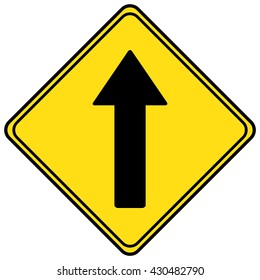 Go Straight Traffic Road Signvector Illustration Stock Vector (Royalty ...