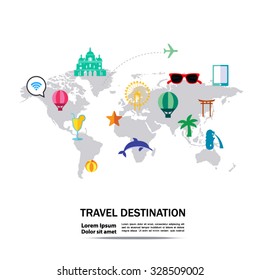 Go Travel Around Word Vector Stock Vector (Royalty Free) 328509002 ...