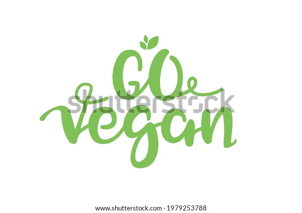 Go Vegan Friendly Symbol Typography Eco Stock Vector (Royalty Free ...