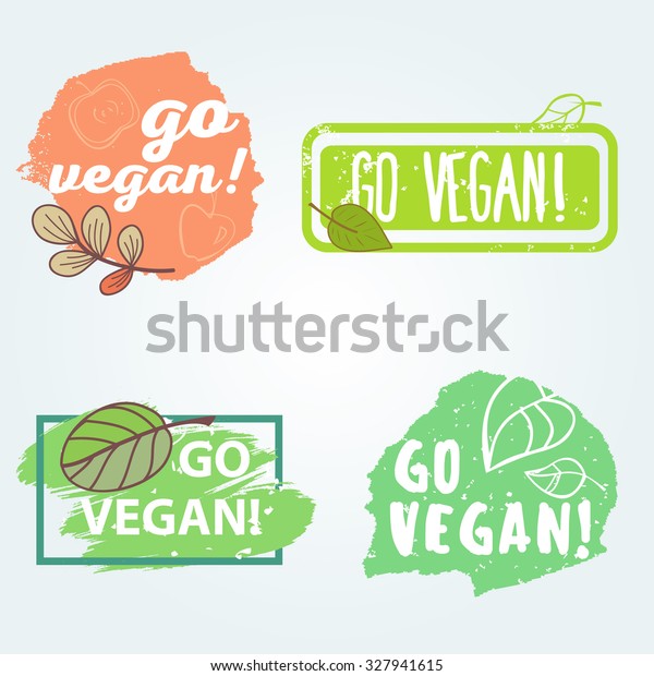 Go Vegan Signs Stock Vector (Royalty Free) 327941615