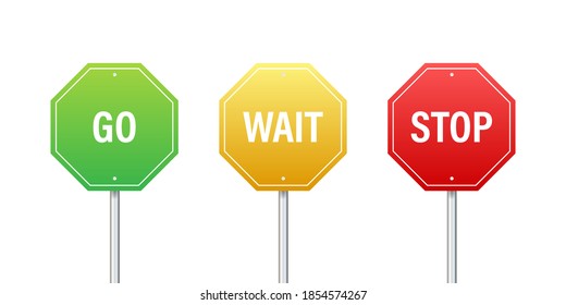 Go Wait Stop Control Traffic Signs 库存矢量图（免版税）307581962 | Shutterstock