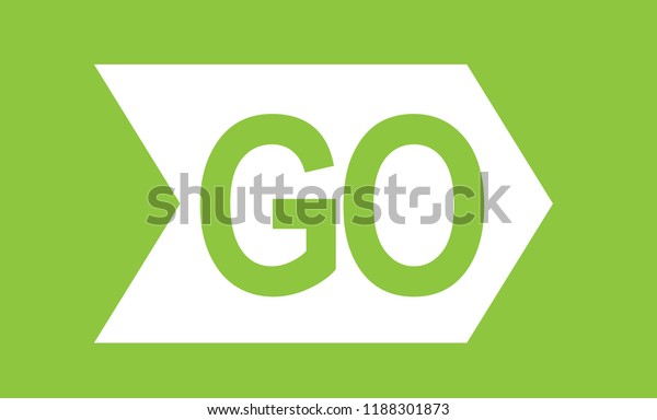 Go White Word Text Written On Stok Vektör (Telifsiz) 1188301873