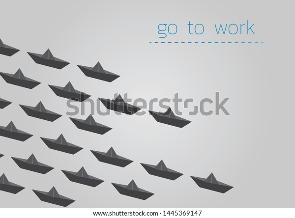 Go Work Concept Illustration Folded Paper Stock Vector (Royalty Free ...