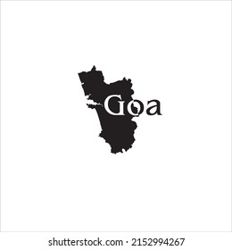 Goa Map Black Lettering Design On Stock Vector (Royalty Free ...