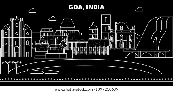 Goa Silhouette Skyline India Goa Vector Stock Vector (Royalty Free ...