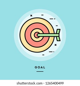 Goal Dart Board Flat Design Thin 库存矢量图（免版税）1265400499 | Shutterstock