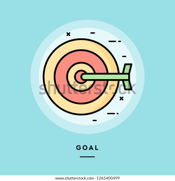 Goal Dart Board Flat Design Thin 库存矢量图（免版税）1265400499 | Shutterstock
