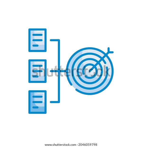 Goal Diagram Vector Blue Colours Icon Stock Vector (Royalty Free ...