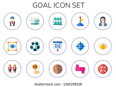 Goal Icon Set 15 Flat Goal Stock Vector (Royalty Free) 1369298528 ...