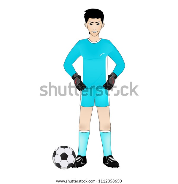 Goal Keeper Cartoon On White Background Stock Vector (Royalty Free ...