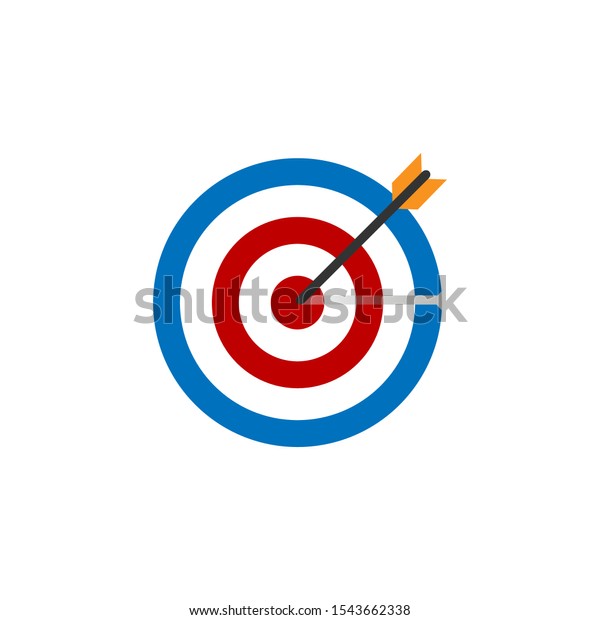 Goal Target Icon Vector Illustration Flat: стоковая векторная графика ...