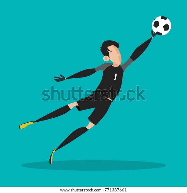 Goalkeeper Blocking Ball Soccer Player Illustration Stock Vector ...