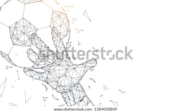 Goalkeeper Catches Ball Lines Triangles Particle Stock Vector (Royalty ...