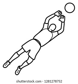 Goalkeeper Vector Flat Outline Icon Illustration Stock Vector (Royalty ...