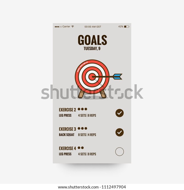 Goals App Ux Ui Design Target Stock Vector (Royalty Free) 1112497904 ...