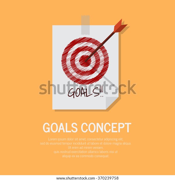 Goals Concept Paper Orange Background Stock Vector (Royalty Free) 370239758