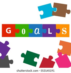 Goals Puzzle Concept Image Figuring Out Stock Vector (Royalty Free ...
