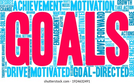 Goals Word Cloud On White Background Stock Vector (Royalty Free ...