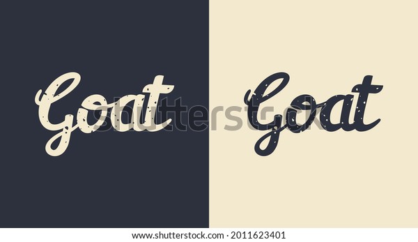 Goat Calligraphy Text Lettering On White Stock Vector (Royalty Free ...