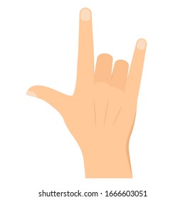 Goat Hand Gesture Isolated Vector Illustration Stock Vector (Royalty ...